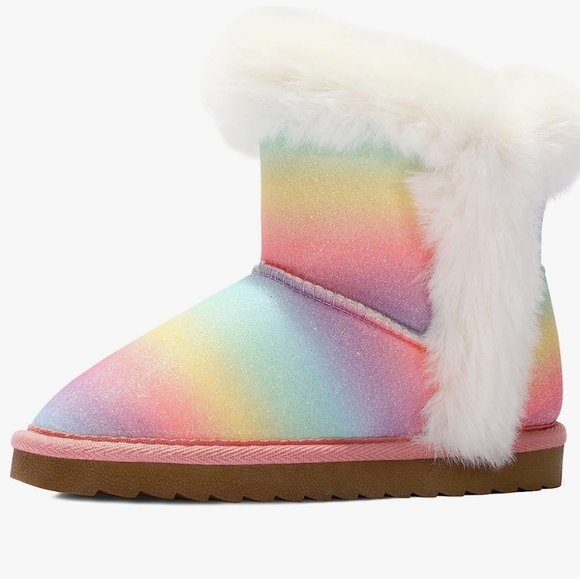 komforme | Shoes | Nwt Komforme Girls Pastel Faux Fur Glitter Boots ...